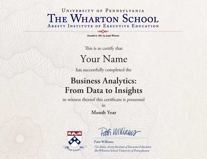 Business Analytics Program by Wharton | Online Business Analytics ...