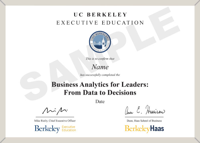 Business Analytics for Leaders | Berkeley Online Program