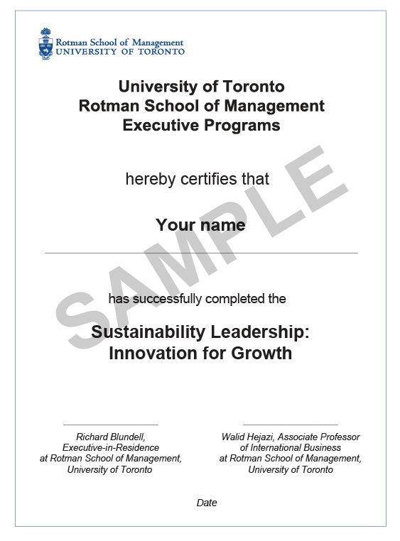 Online Sustainability Course at Rotman | Online Certificate Program
