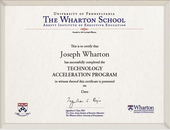 Wharton Technology Acceleration Program | Online Certificate Program