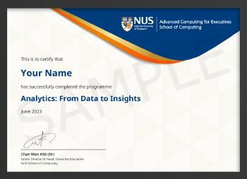 NUS School of Computing: Analytics: From Data to Insights | Online Certificate Programme
