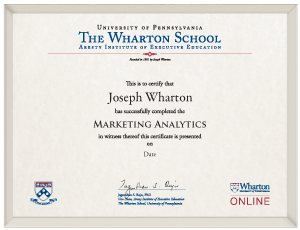 Wharton Executive Education Marketing Analytics | Online Certificate ...