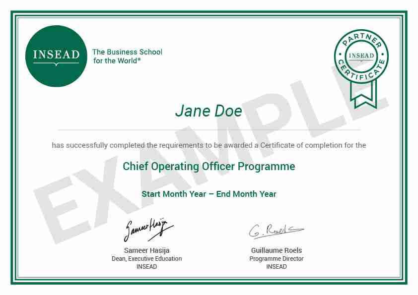 Chief Operating Officer (COO) Programme | INSEAD Exec Ed