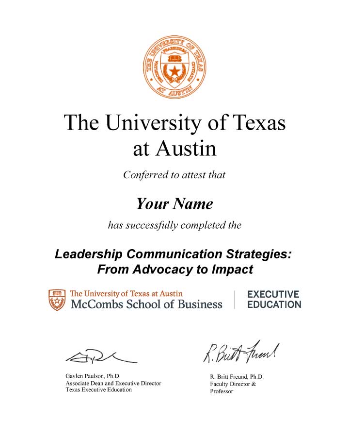 Leadership Communication Strategies: From Advocacy to Impact | Texas ...
