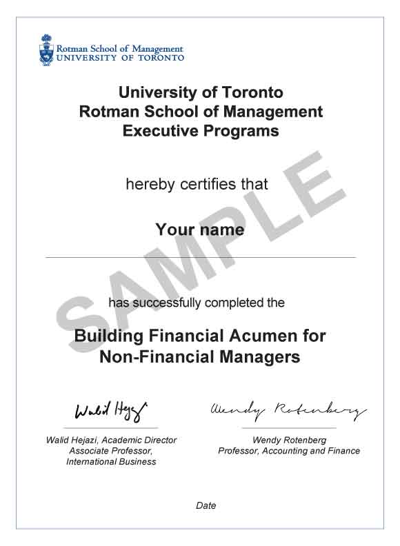 Building Financial Acumen Online Course | Rotman Certificate Program