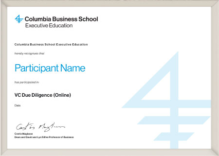 Columbia Business School VC Due Diligence | Online Finance Course