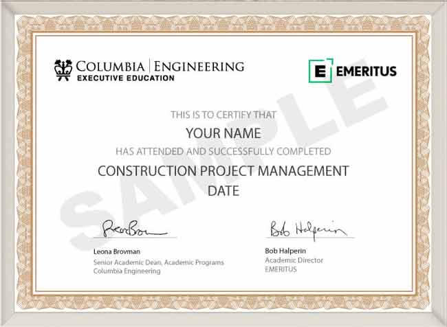 Columbia Engineering Exec Ed Construction Project Management | Online ...