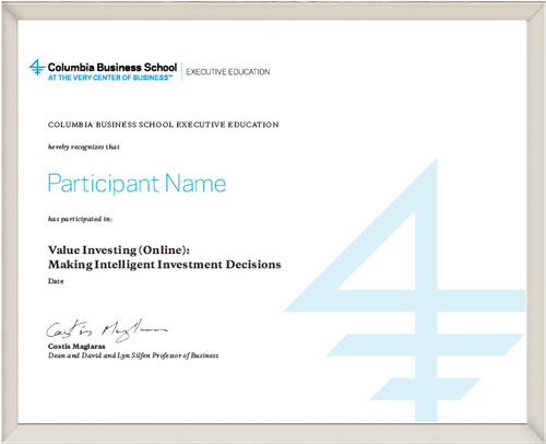 Value Investing Online at Columbia Business School | Value Investing Stocks